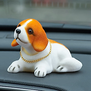 ATMOMO Shaking Head Lucky Dog Bobbing Heads Car Dash Puppy for Car Vehicle Decoration, Beagle (16x9x11cm)