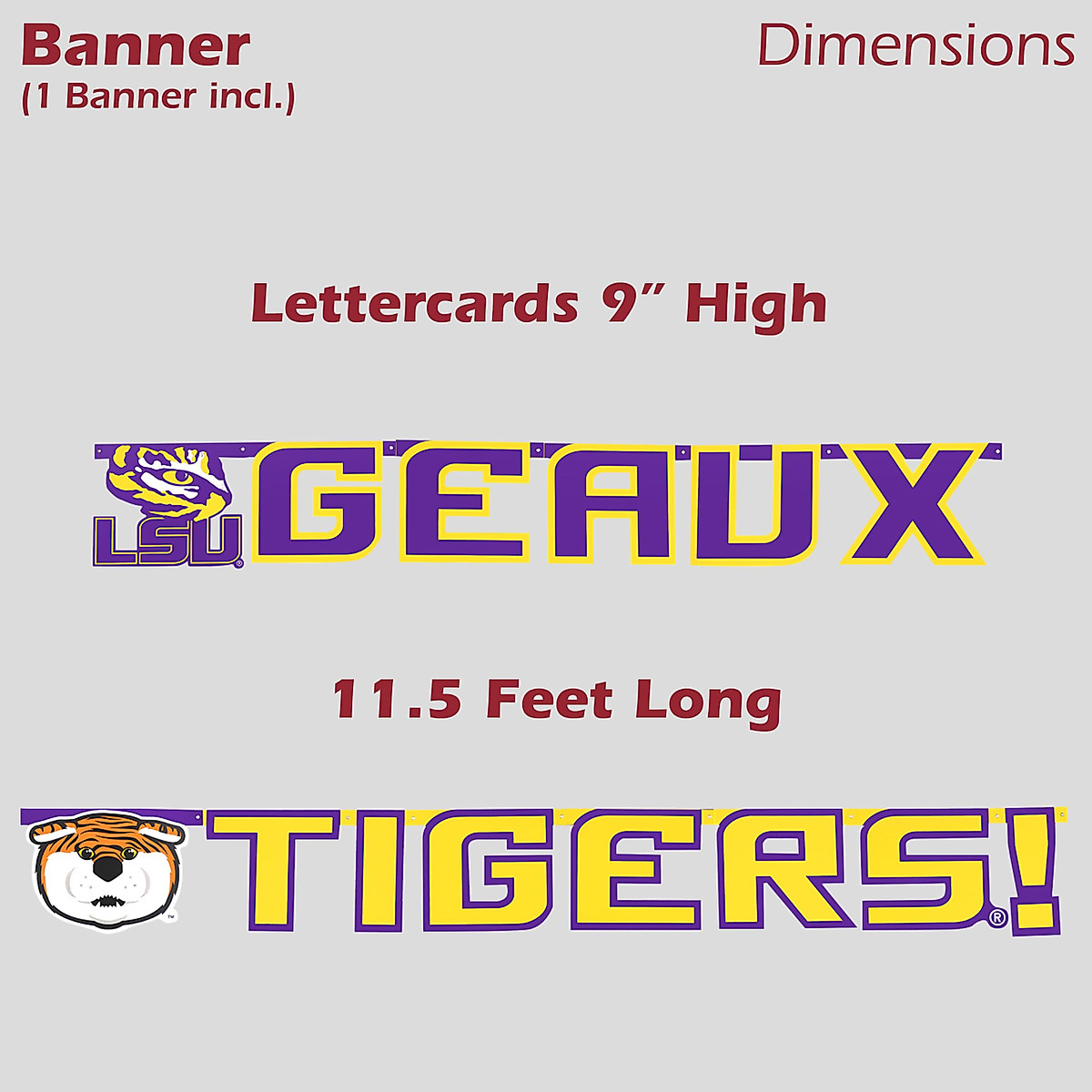 LSU – Geaux Tigers Banner! 8 Ft. long banner is great for Tailgating, Dorm Rooms, Birthday Parties, Graduation. Show your LSU Tiger spirit. by Havercamp