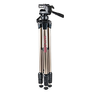 Slik U9000 Tripod with 3-Way Fluid-Effect Head and Built-In Bubble Level,Silver