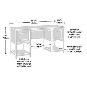 Sauder Coral Cape Desk, L: 58.62" x W: 23.47" x H: 30.0", Sindoori Mango Finish