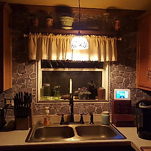 11 Yards Stone Wallpaper Peel and Stick Removable Castle Tower Rustic Contact Paper Self Adhesive Backsplash Wall Panels Decorative for Cabinets Kitchen Dark Grey Fortress