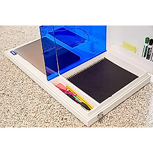 Worky 15-in-1 Home Office Portable Workstation Desk with Built-in Storage, 3.5" D x 26" W x 16.5" H, 14 Lbs, White