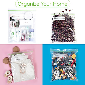 2 Gallon Ziplock Bags 25 Count Resealable Extra Strong and Leak Proof With Double Ziplock Perfect Freezer Bags for Berries Fruit and Food Great 2 Gallon Storage Bags