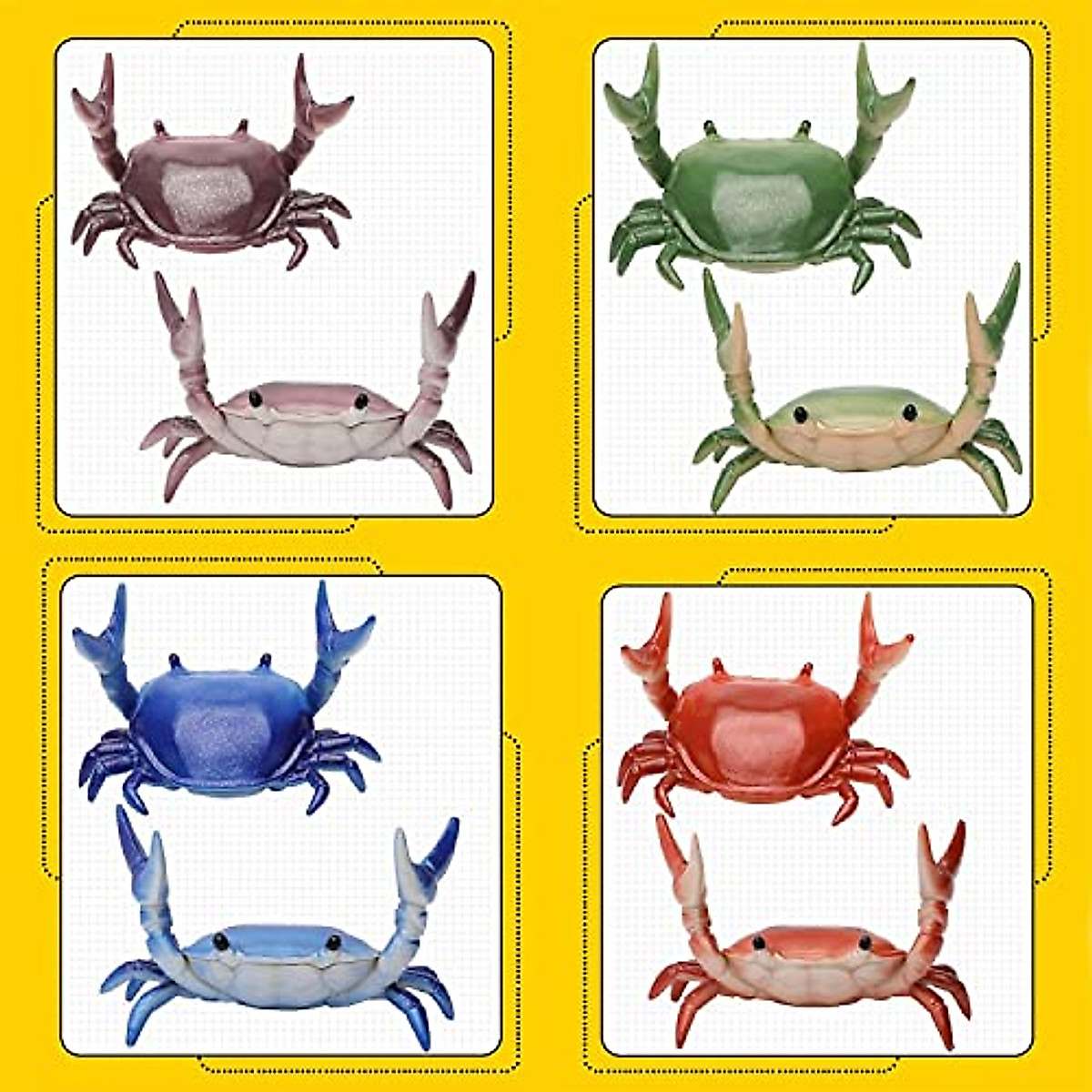 Vuwuma 4PCS New Japanese Creative Cute Crab Pen Holder Weightlifting Crabs Pen Stand Pen Holder for Desk Stationery Gift for Pen Lovers, Shopwindow, Office