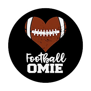 Football Omie Funny Football Heart Grandma Omie PopSockets Swappable PopGrip