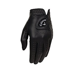 Callaway Golf Men's OptiColor Leather Glove, Black, Large, Worn on Left Hand