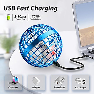 Nacai Flying Orb Ball,Galaxy Ball Toy 2023,Hover Orbs Cosmic Globe Boomerang Ball,Atmotoys Magic Spinner Drone Cool Christmas Birthday Gifts for Kids Ages 6 7 8 9 10+Boy Girl(Blue)