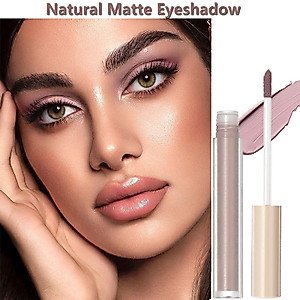 Liquid Eyeshadow Makeup Eyeshadow Primer Matte Eyeshadow Crayon Pencil Waterproof Quick Dry Long Lasting Highlight and Shadow Pen Perfect Makeup (Nude Purple 1#)