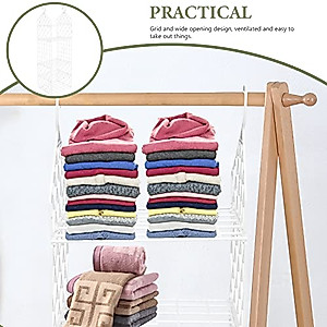 ARTIBETTER Multi- Layers DIY Foldable Hanging Closet Organizer Plastic Closet Space Saver for Clothing Sweaters Towels Pajamas Hats- Three Large One Small (White)