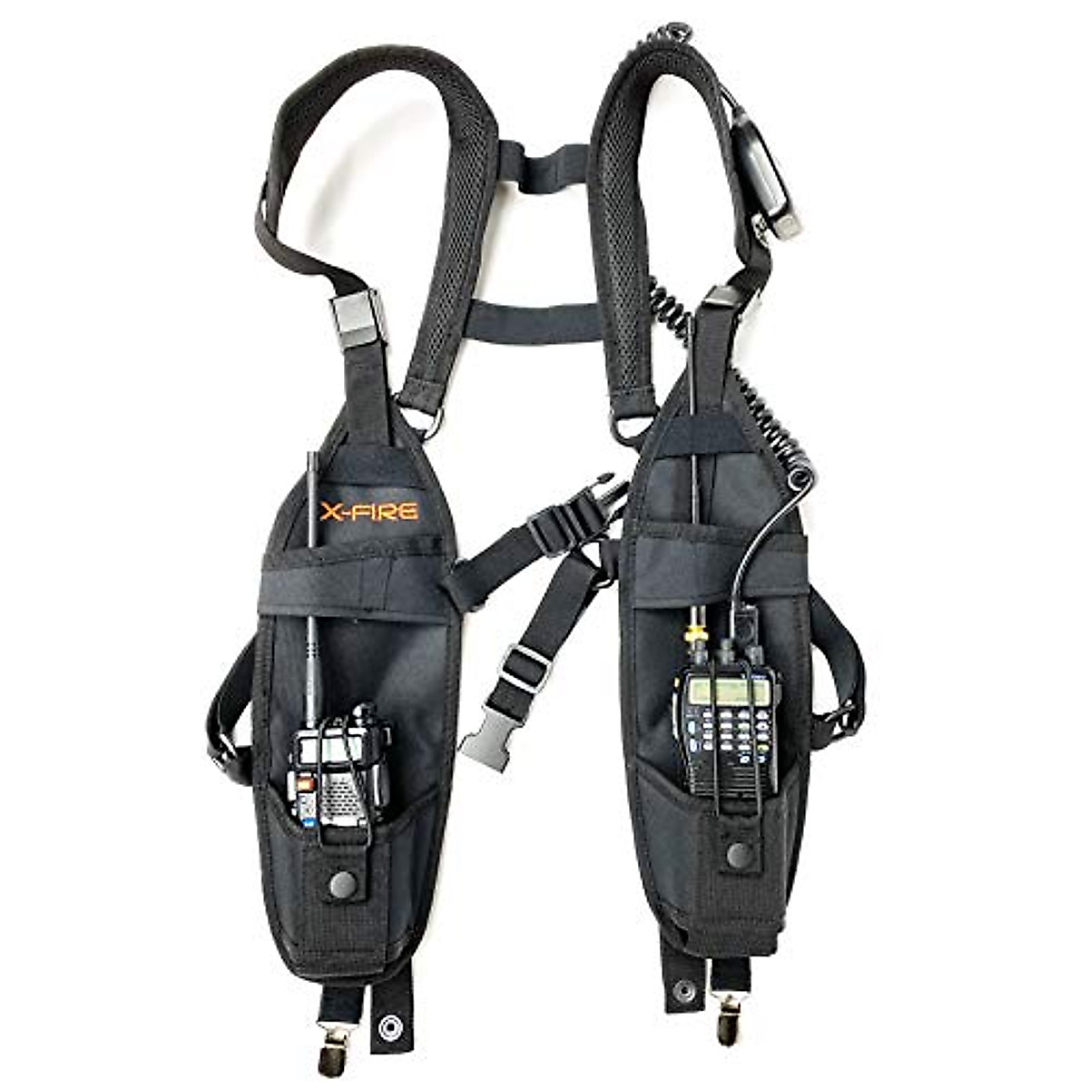 X-FIRE® Radio Vest Universal Holder Rig for Portable Two-Way Radios