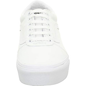 Vans Women's Ward Platform Sneaker, Canvas White, 8.5