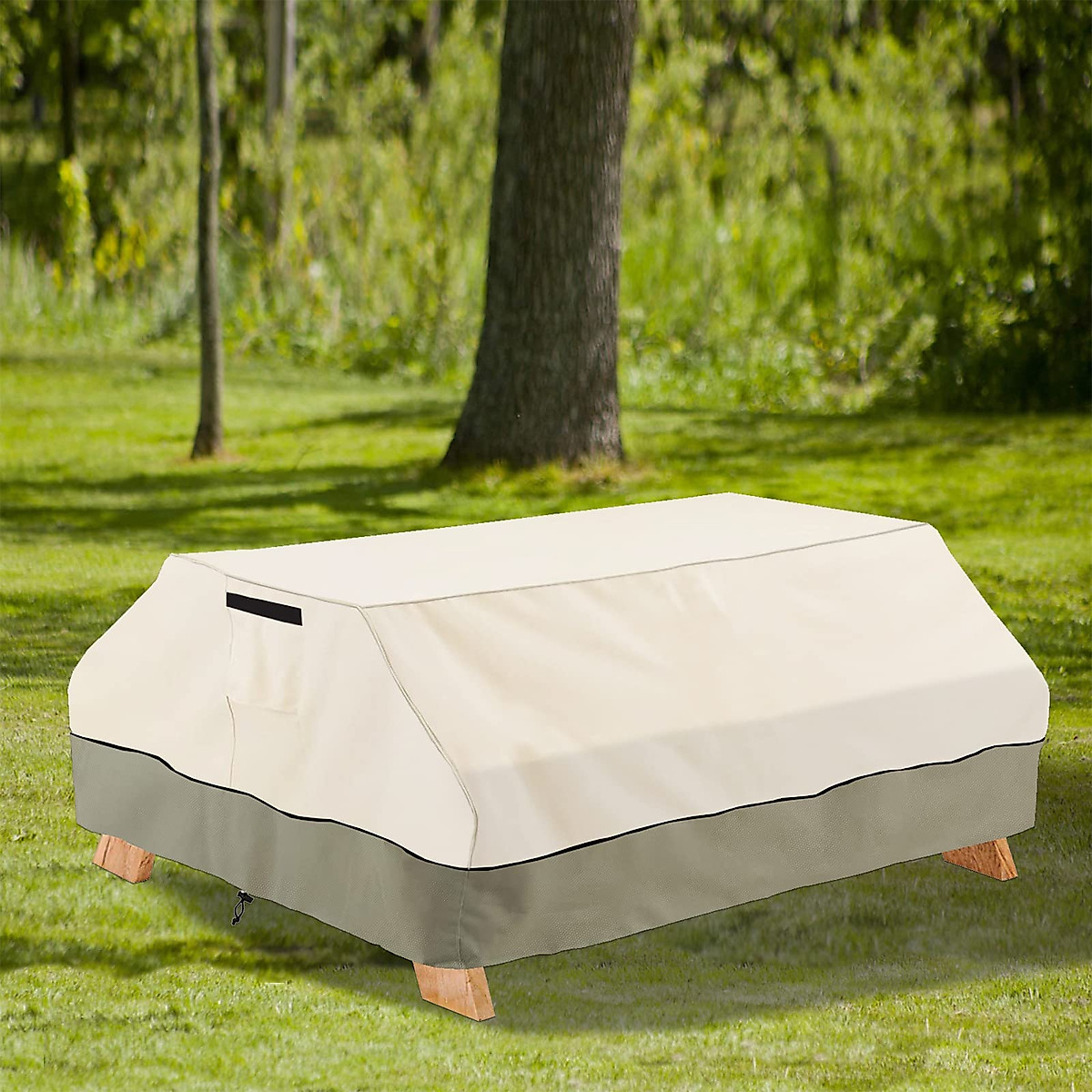 Bitubi 70 / 72 Inch Heavy Duty Waterproof Picnic Table Cover - 600D Tough Canvas Wind Dust Proof Anti-UV Outdoor Patio Table Bench Covers Winter