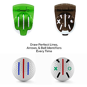 Golf-EZ Golf Essentials Kit | Golf Towel | Cleaning Brush | TRI-LINE Golf Ball Alignment Kit | Divot Repair Tool | Golf Ball & Tee Holder