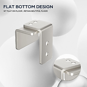 EaseLife Sliding Barn Door Bottom Floor Guide,U Shape,Flexible Adjustable Fit Distance,Flush Flat Bottom Design,Wall Mount System,for Door & Cabinet,Brushed Nickle