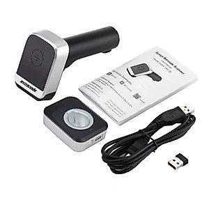 Wireless Bluetooth Barcode Scanner with Base.USB 2.0 Wired Barcode Imager Automatic Barcode Reader Handhold Scanner.with USB Cable for Laptops.Computers.Cashier.POS
