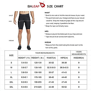 BALEAF Padded Bike Shorts for Men Cycling Shorts Padding Pockets UPF 50+ Black L