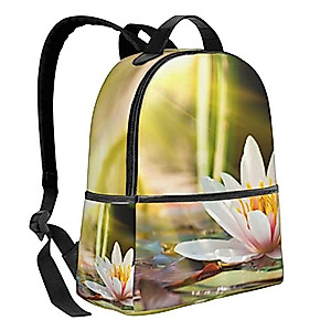 BAFAFA Lotus Blossom Printed Travel Backpack Business Work Bag Computer Bag Outdoor Sports Rucksack