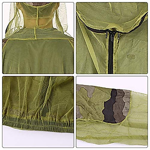 Lixada Outdoor Net Clothing Suit with Jacket Hood,Pants Net,Leg Gaiter and Gloves,Protective Whole Body Jacket Ultra-fine Mesh for Outdoor Fishing Hiking Camping Gardening
