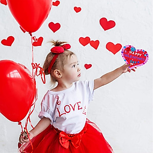 Winlyn 24 Sets Valentine's Day Heart Ornaments Decorations DIY Foam Heart Valentine Craft Kits Assorted Foam Heart Shapes Stickers Pom-poms Googly Eyes for Kids Classroom Art Activity Gift Exchange