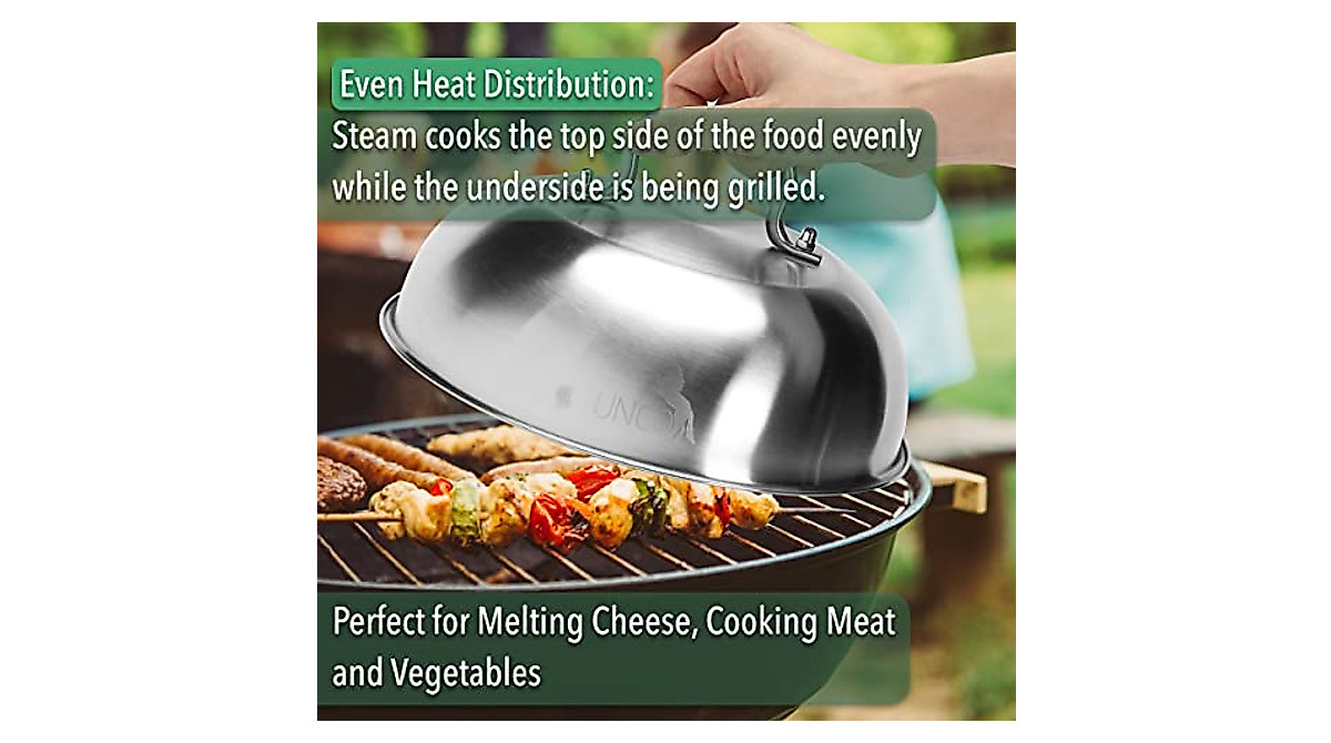 UNCO 9-Inch Stainless Steel Melting Dome for Griddles and Grills