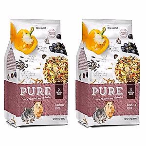 Witte Molen Pure Hamster Food Seed Mixture Mealworms, Sunflower Seeds, Puffed Rice, Grape Nuts, No Artificial Preservatives Dry Food, 1.7 lbs (2 Pack