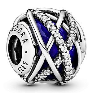 PANDORA Galaxy Charm, Sterling Silver, Royal Blue Crystal, Clear Cubic Zirconia, One Size