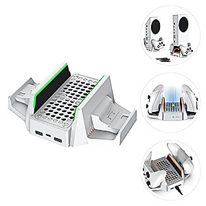 OSALADI Cooling Charging Base Potable Charger Portable Chargers Charger Portable Charging Dock Controller Charger Dock Kickstand Gamepad Dual-Charging Base abs White The Host Cooling Base
