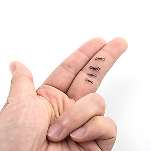 Dr.Fish 50 Pack Fishing Micro Swivels Fly Fishing Swivels Rolling Barrel Swivels High Strength Solid Rings Hook line Connector Black Nickel Swivels Fishing Tackles 6mm