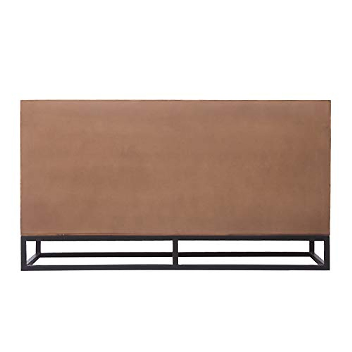 TUP The Urban Port Modern Acacia Wood Dresser or Display Unit with Metal Base, Walnut Brown and Black