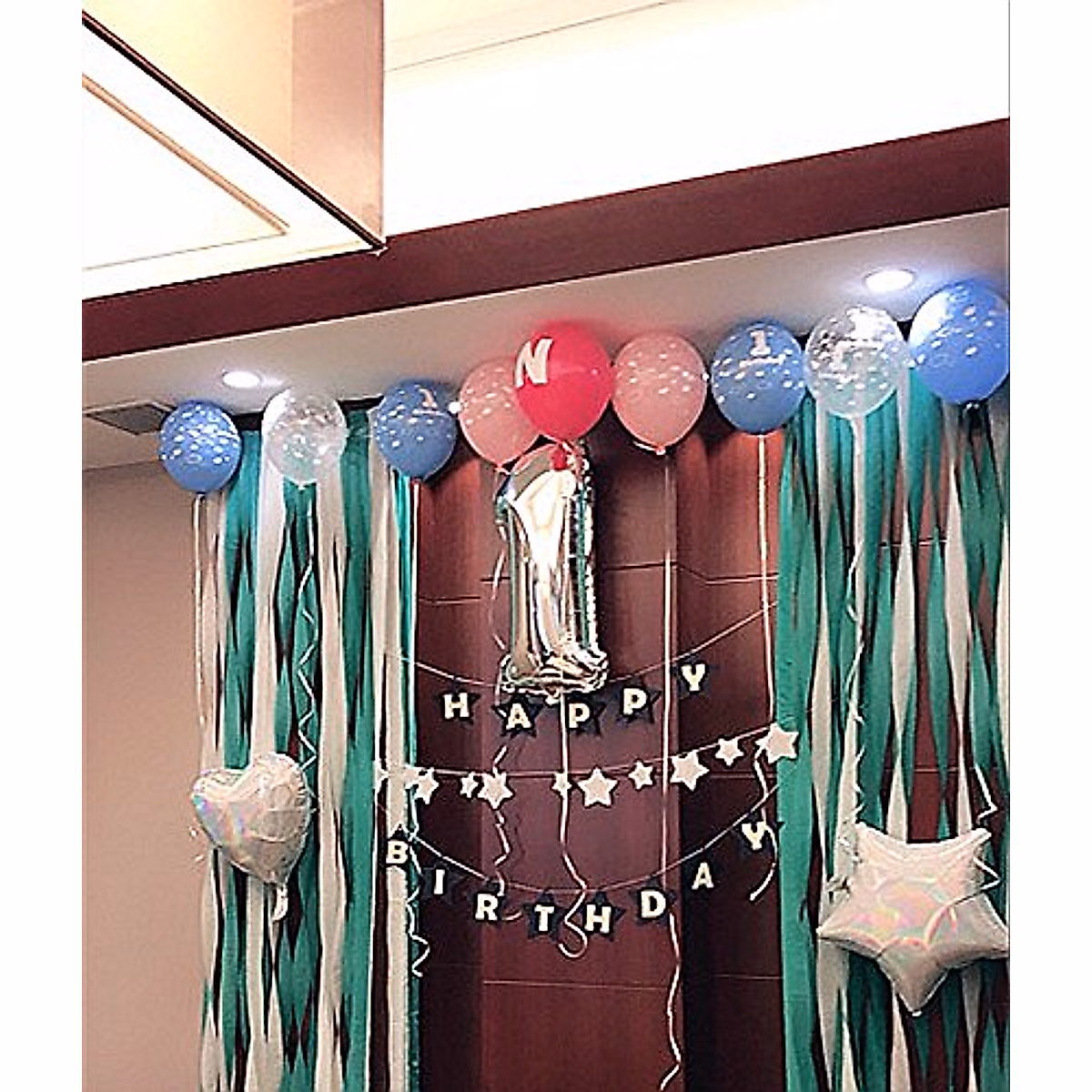 Glanzzeit 16 Inch Silver Foil Balloons Letters A to Z Numbers 0 to 9 for Prom Wedding Birthday Party Decor (Number 1)