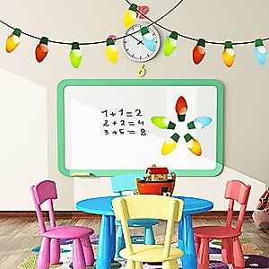 Christmas Bulb Cutouts 40 Pieces Chic Colorful Bulb Cutouts with 60 Glue Point Dots for Christmas New Year Party Classroom Bulletin Board and Home Decoration