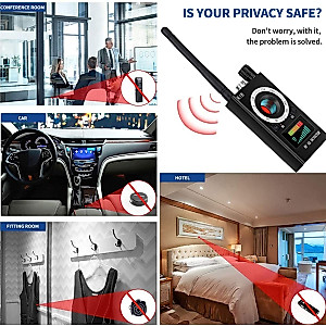 Hidden Camera Detectors, Bug Detector, Anti Spy Detector, GPS Detector, RF Signal Scanner Device Detector for Wireless Audio Bug Camera Detector Finder