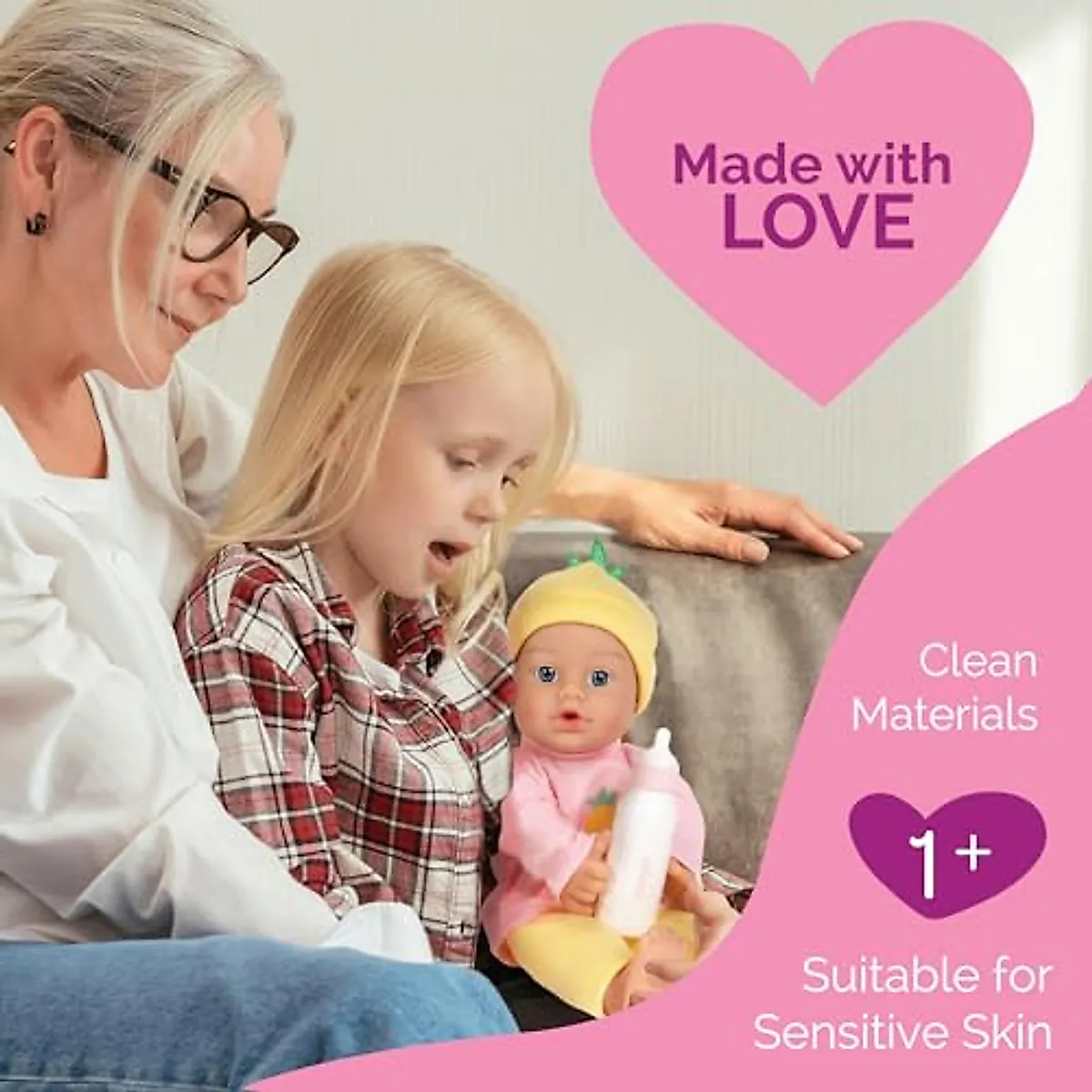 Adora Sweet Baby - 11” Soft & Cuddly Baby Doll, Realistic Features, Gentle Scent, Machine Washable, Lightweight & Easy to Hold | Adorable Playmate (Pineapple)