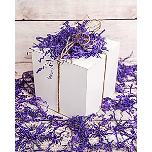MagicWater Supply Crinkle Cut Paper Shred Filler (4 oz) for Gift Wrapping & Basket Filling - Purple