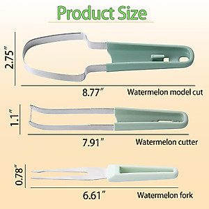 FANTEXY 3-in-1 Watermelon Fork Slicer Cutter，Stainless Steel Watermelon Popsicle Cutter Watermelon Cutter Slicer Tool Melon Cutter Knife Portability Fruit Fork for Camping Kitchen Gadgets