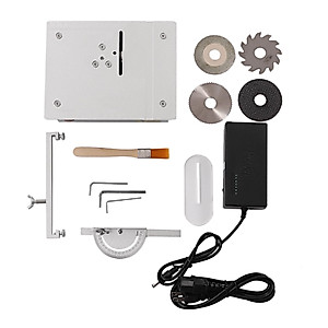 Bachin Mini Hobby Table Saw Handmade Woodworking Bench Saw 1/2" Adjustable Cut Depth, Seven Speed Adjustable Power Supply, Small Hobby Table Saw for Miniature Wood Craft Cutting