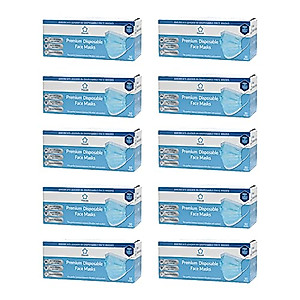 Litepak 500pcs Premium Disposable Face Mask SOFT 3ply Nose Wire - Blue