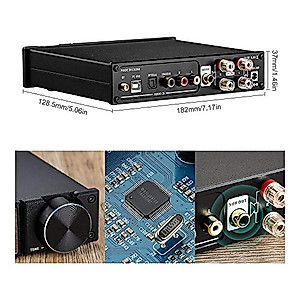 AIYIMA D05 Bluetooth 5.0 Power Amplifier 120Wx2 Stereo HiFi 2.1 CH Digital Sound Amplificador 24Bit/192kHz Class D Amp USB DAC Coaxial Optical OLED AptX, Support Subwoofer & with Remote (D05)