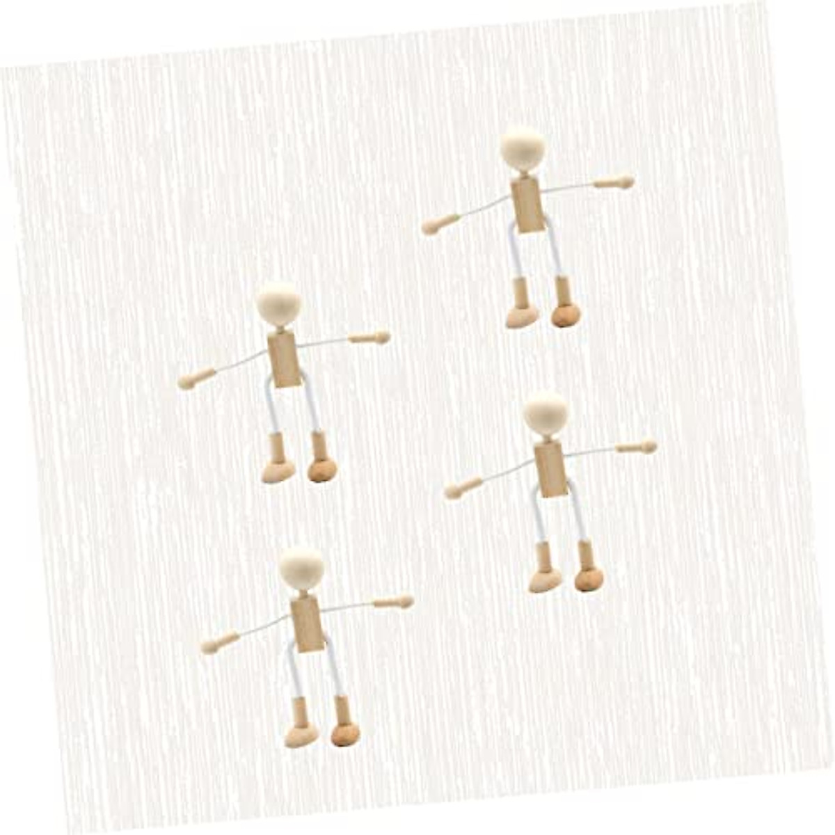 SEWACC Toddler Toys 28 Pcs DIY Educational Action Figure Wooden peg Doll Cake Topper Unfinished Wooden People Dolls Painted Craft Wooden Shapable Robot Wood Grain Crafts Shelf Mannequin