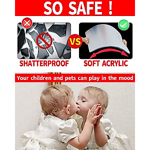 BQRIS Kids Safety Unbreakable Mirror,Acrylic Shatterproof Mirrors Full Length,Extra Thick1/8 12"x12"x4 Pack,Children Non Glass Stick on Mirror,Gym Mirrors for Home Workout,Bedroom Body Mirrors Wall