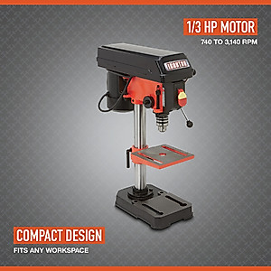 Ironton Benchtop Drill Press - 5-Speed, 8in. 1/3 HP
