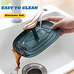 Spoon Rest for Kitchen Counter, Bird-shaped Utensil Rest for Stove Top, Pot Lid Holder Cooking Ladle Spatula and Grill Collapsible Utensil Organizer (White)