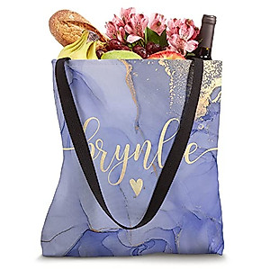 Brynlee Letter B Initial Cute Purple Personalized Tote Bag