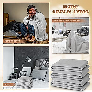 20 Piece Fleece Throw Blankets 50 x 60 Inch Grey Fleece Blankets Double Sided Throw Blankets Soft Cozy Blankets Polyester Lightweight Fluffy Blankets Bulk for Home Office Bed Sofa Travel Outdoor