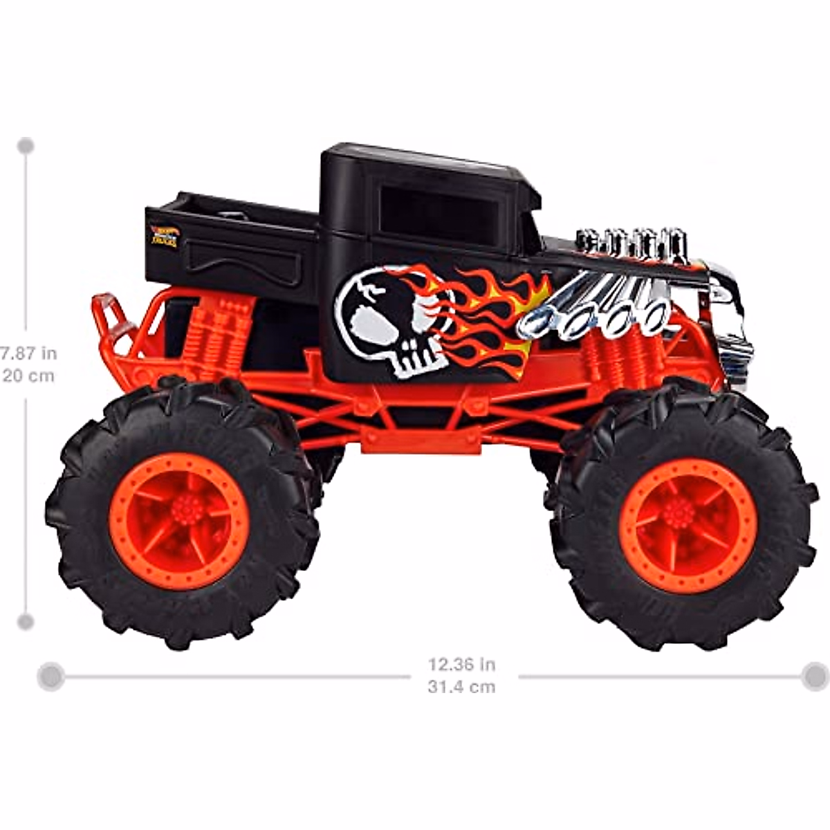 Hot Wheels RC Monster Trucks Bone Shaker in 1:15 Scale, Remote-Control Toy Truck with Terrain Action Tires