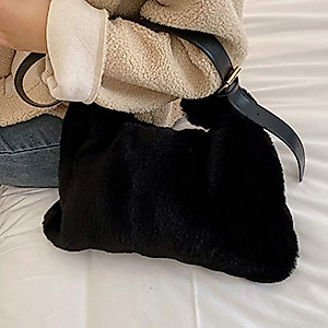 TENDYCOCO Crossbody Bag Faux Fur Shoulder Bag Fuzzy Tote Bag Hobo Bag Fluffy Purse Furry Handbag for Women