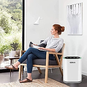 AZEUS True HEPA Air Purifier for Home, Up to 2160 sq ft Large Room, UV light | Ionic Generator | Office or Commercial Filter 99.97% Pollen Smoke Dust Pet Dander Auto Mode Sensor
