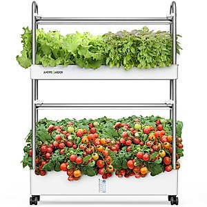 Ahopegarden Indoor Garden Hydroponics Growing System, 60 Pods Vertical Garden with LED Grow Light - Plant Germination Kit Aeroponic Veggie Flower Fruit Growth with Smart Socket & Pump System