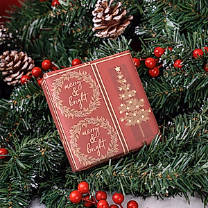 RUSPEPA Kraft Wrapping Paper Sheets - Christmas Santa Claus and Snowman Design - 12 Folded Sheets-19.68 X 27.5 Inch