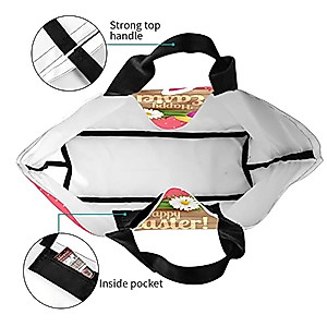 ASYG Easter Bags, Cute Easter Bunny and Eggs Tote Bag for Women Men, Easter Shoulder Bag